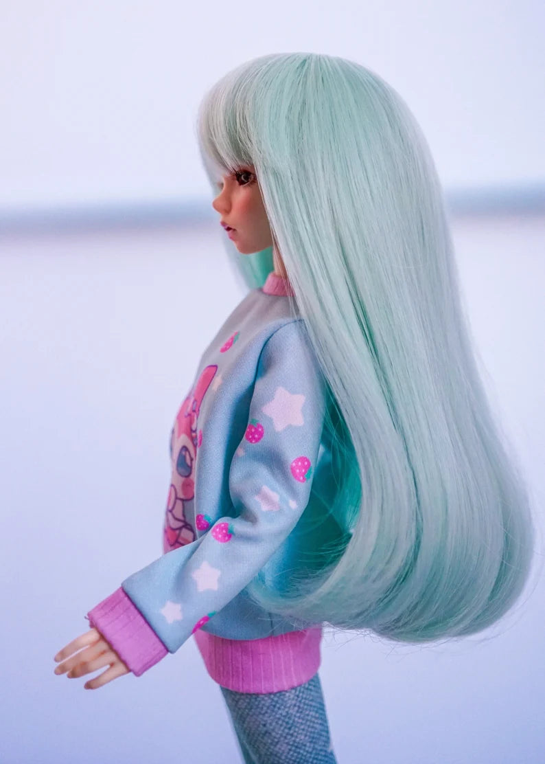 Custom doll Wig for Minifee 1/4 BJD Dolls- "TAN CAPS" 6-7" head size o ...